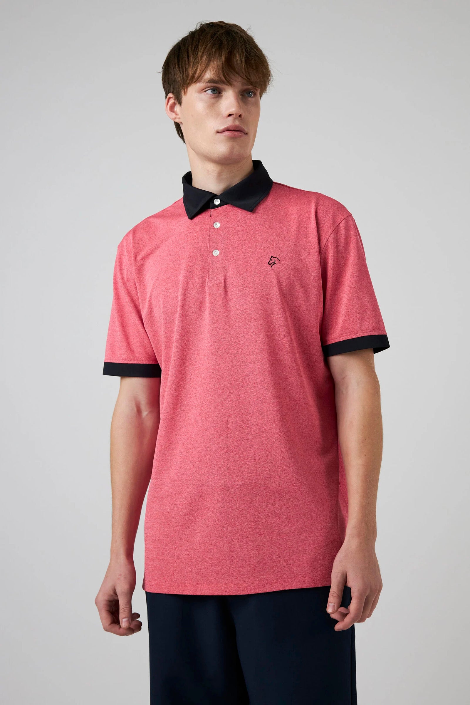 3 Buttons Polo Pink Melange – Keltic Golf