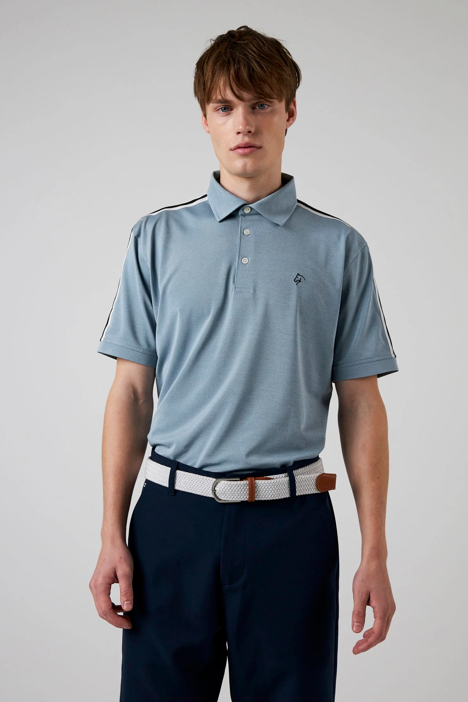 Buttons Polo Blue Melange – Keltic Golf